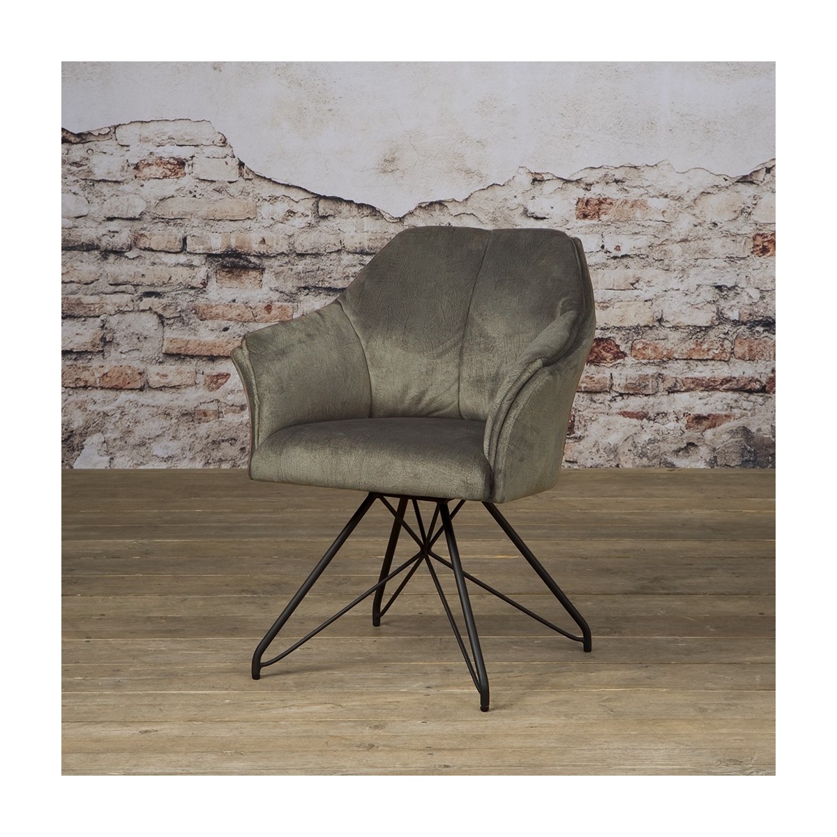 Hu-Chair Fano Swivel Armchair - Lotus Brown